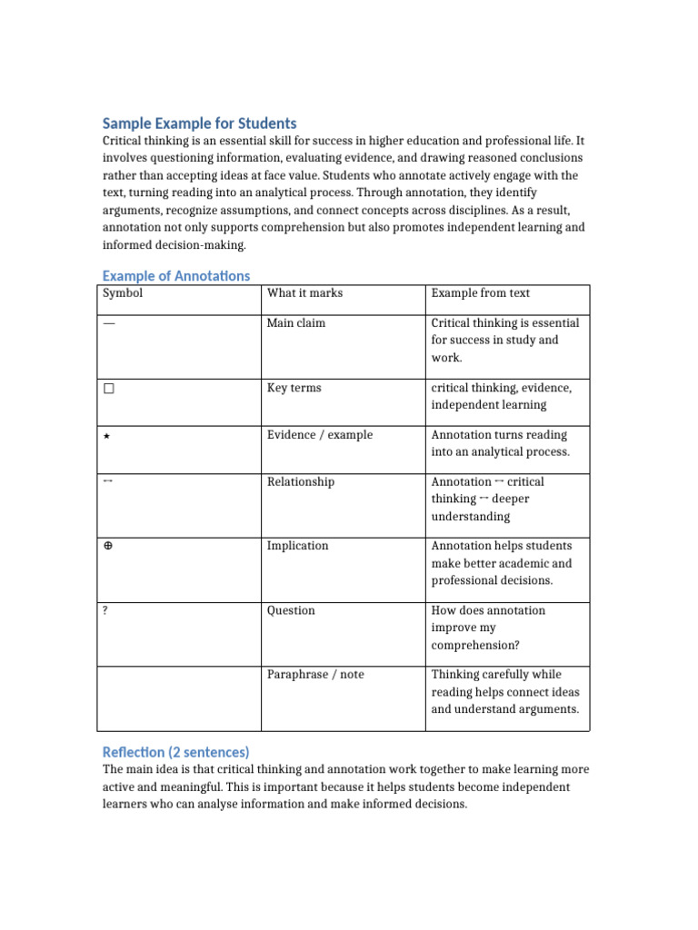 Example | PDF | Critical Thinking | Thought