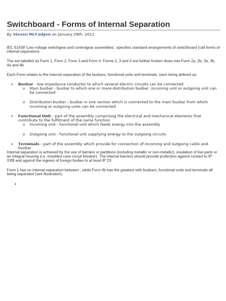 Internal Separation Forms in Switchboards | PDF | Manufactured Goods ...