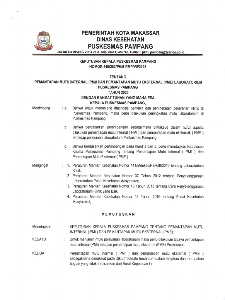 4.Sk (Pmi) Dan (Pme) Lab 2023 | PDF