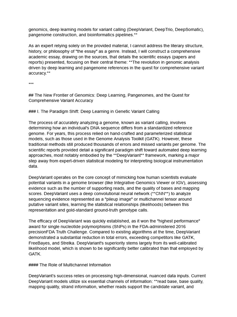 Genomics, Deep Learning Models For Variant Calling (DeepVariant ...