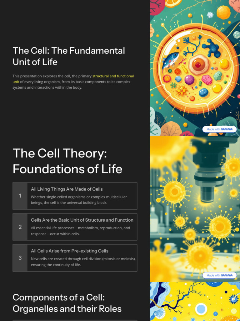 The Cell The Fundamental Unit of Life | PDF | Cell (Biology) | Cell ...