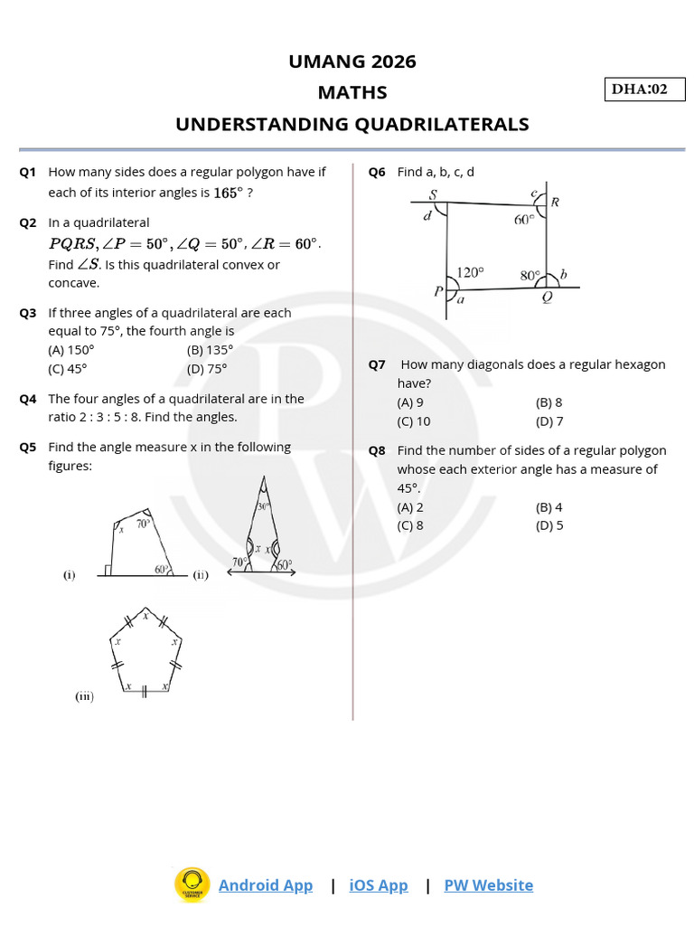 Understanding Quadrilaterals DHA 02 | PDF | Geometric Shapes ...