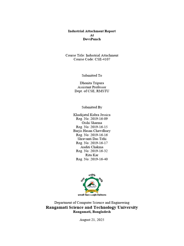 Industrial Attachment Report | PDF | Software Development Process ...