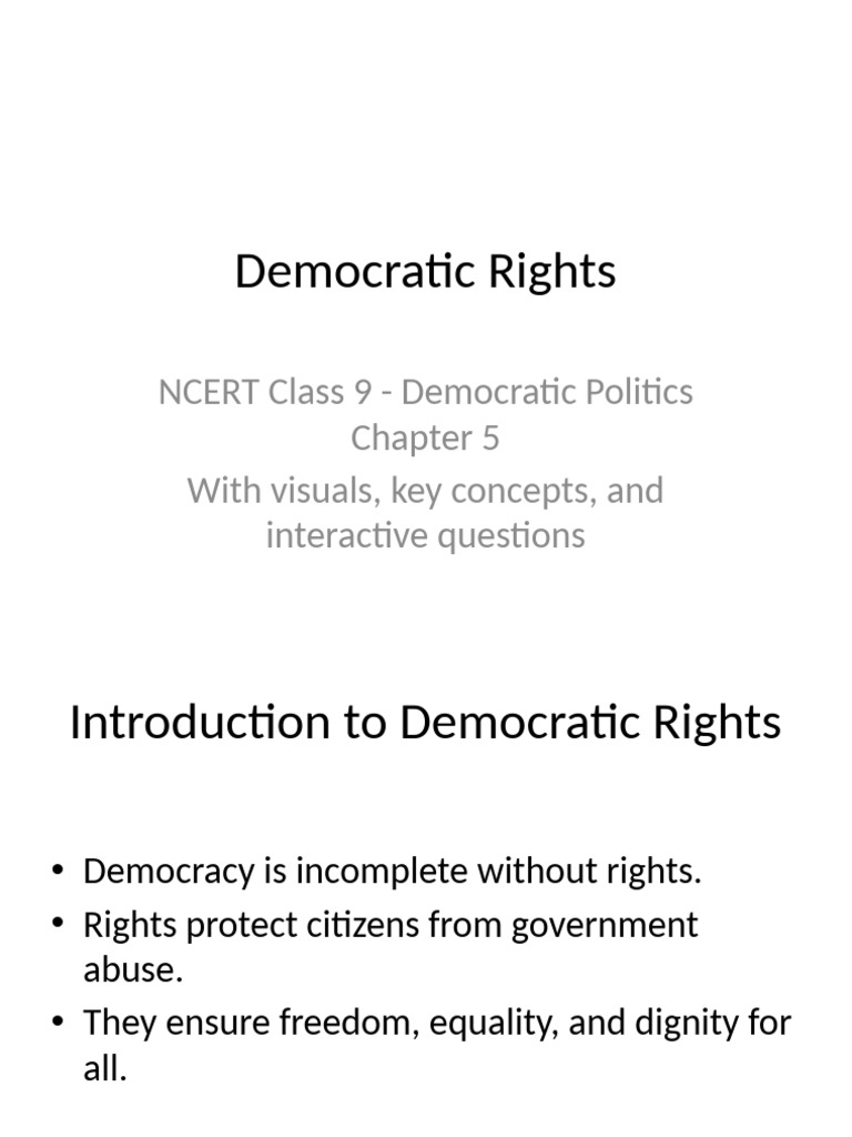 Understanding Democratic Rights in India | PDF | Rights | Libertarian ...