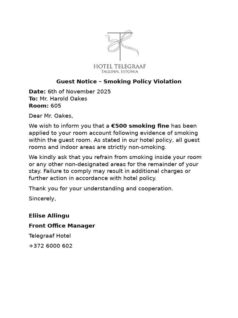 Smoking Fine Printout | PDF