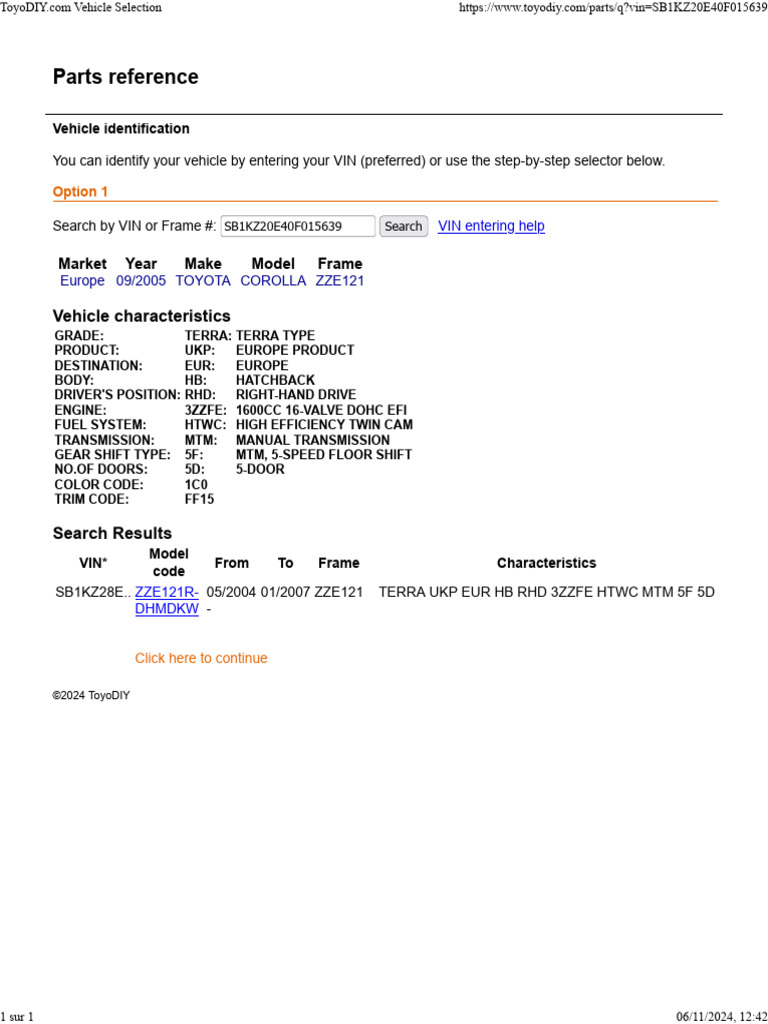 Toyota Corolla VIN Lookup Guide | PDF