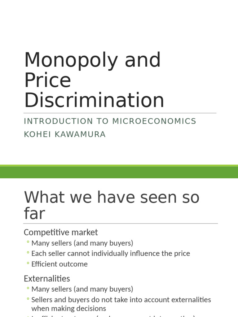 Intro Micro 10 (Monopoly) 2025 | PDF | Monopoly | Price Discrimination