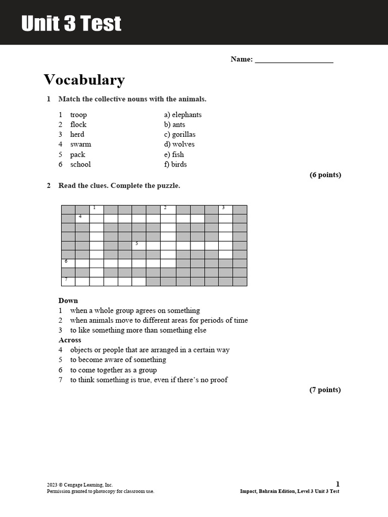 Impact Level 3 Unit 3 Test 0 | PDF | Cognition | Cognitive Science