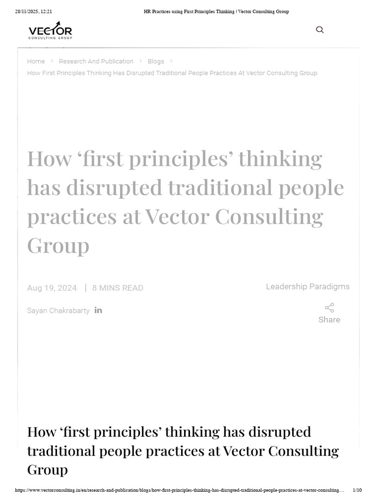 Disrupting HR with First Principles Thinking | PDF | Decision Making ...