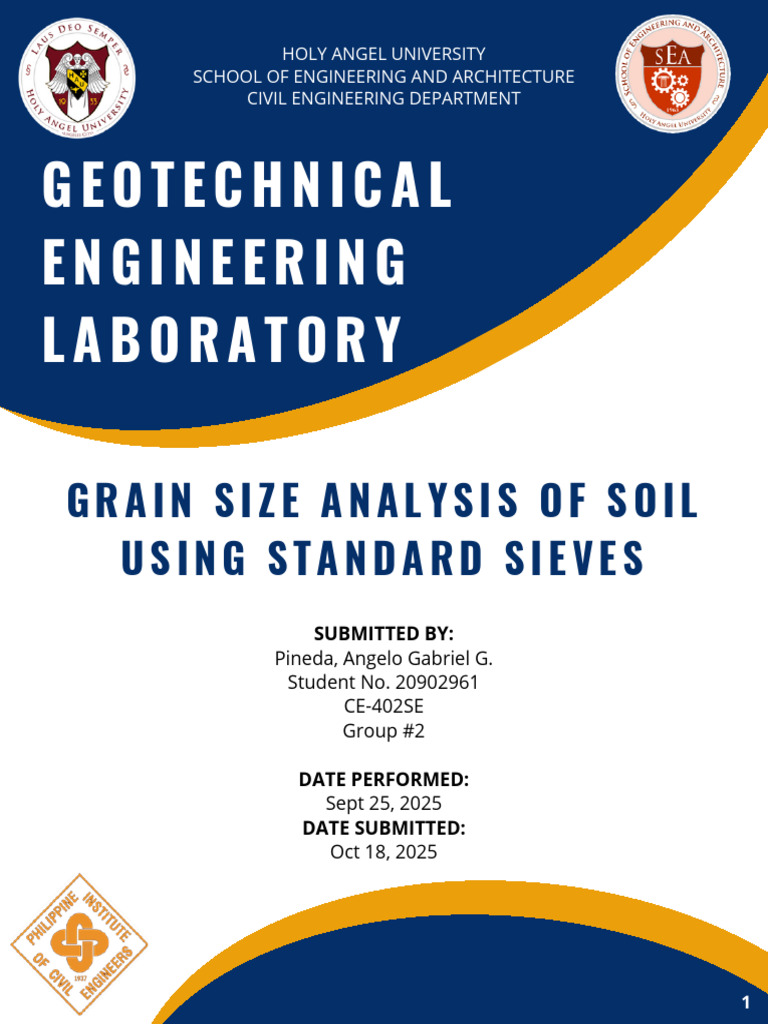Geotechnical Engineering Laboratory: Grain Size Analysis of Soil Using ...