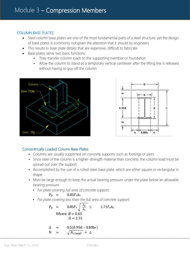 Steeldes - Topic 2 - Base Plate-1 | PDF | Column | Civil Engineering