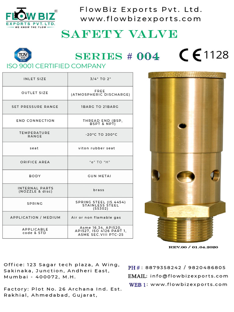 Valve Specifications and Standards Guide | PDF