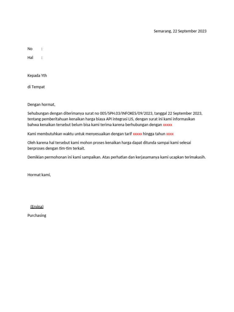 Surat Negosiasi LIS | PDF