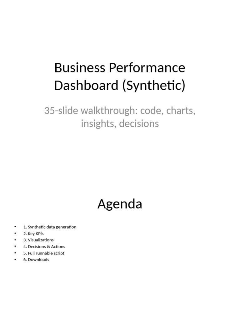 Business Performance Dashboard With Code | PDF | Economies | Business ...