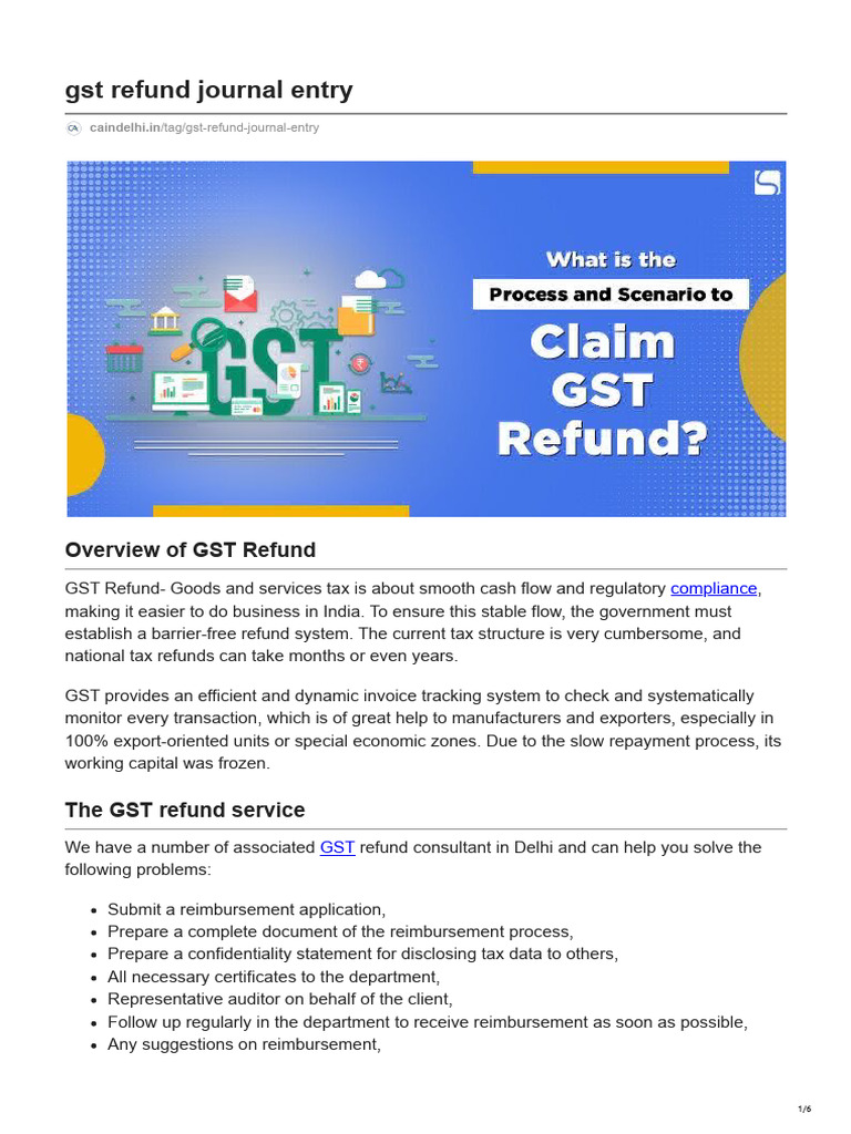 GST Refund Process and Guidelines | PDF | Tax Refund | Payments