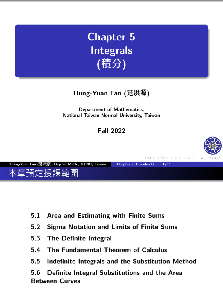 Chap05 Calculusb2022 | PDF | Integral | Summation