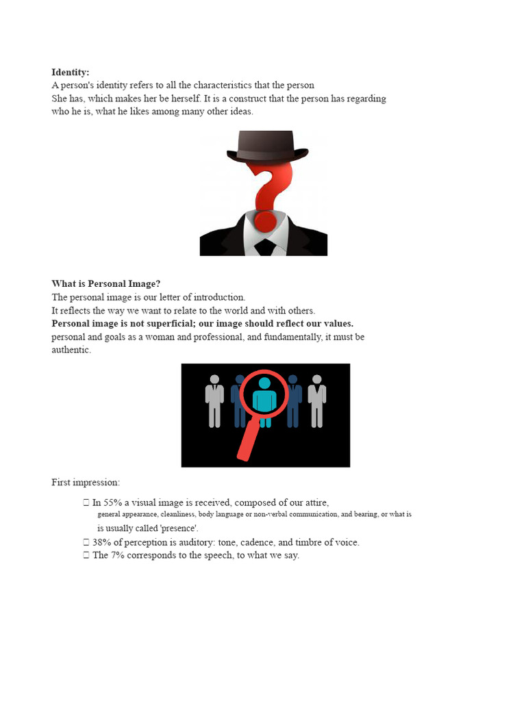 Understanding Identity and Personal Image | PDF | Psychology ...