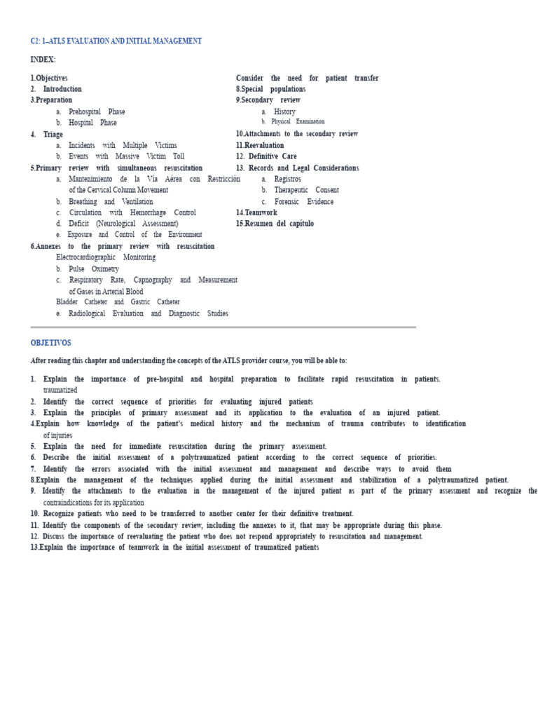 ATLS Chapter 1 Assessment and Initial Management - ATLS 10th Edition | PDF | Major Trauma | Pulse