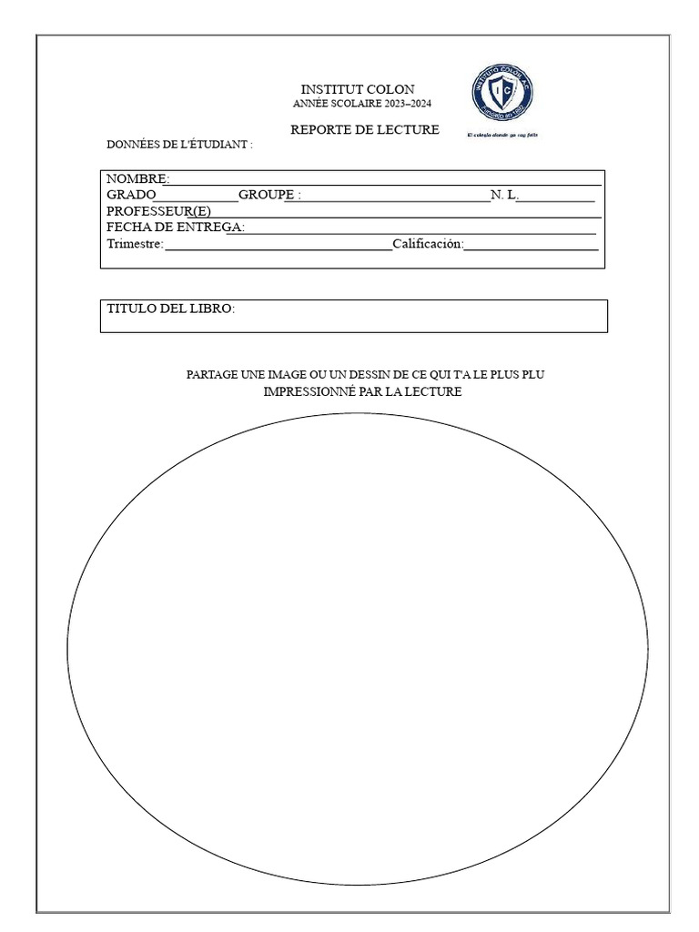 Format de Rapport de Lecture Secondaire Tous Les Niveaux | PDF