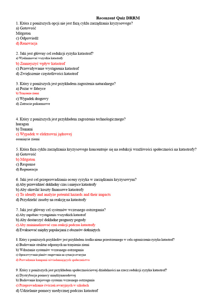 DRRM-Quiz-Recenzent | PDF
