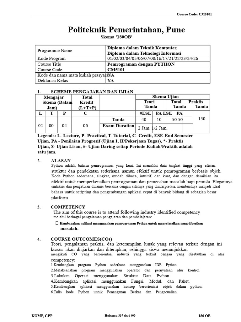 Pemrograman dengan PYTHON | PDF