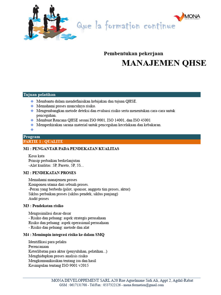 Pelatihan Manajemen QHSE dan ISO | PDF