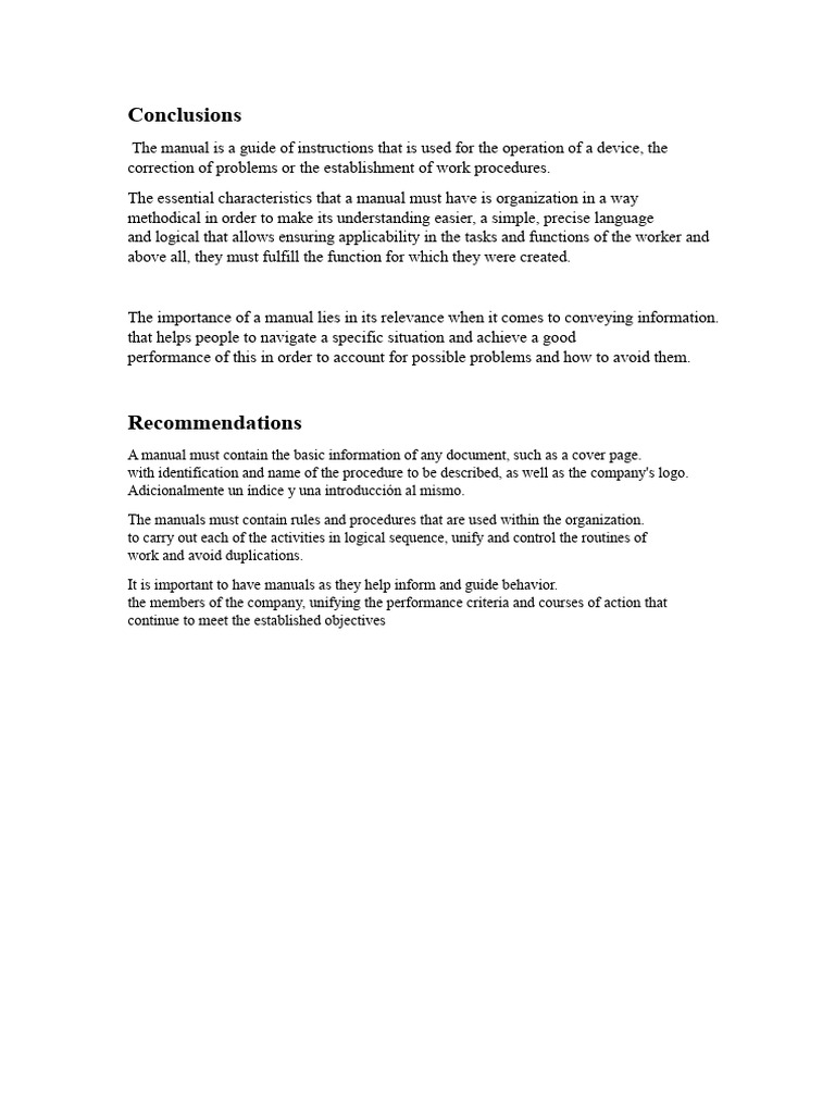 Conclusions and Recommendations | PDF