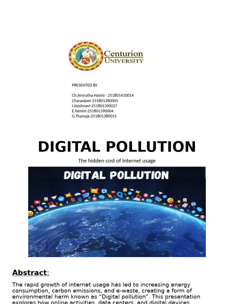 Digital Pollution | PDF | Electronic Waste | Carbon Footprint