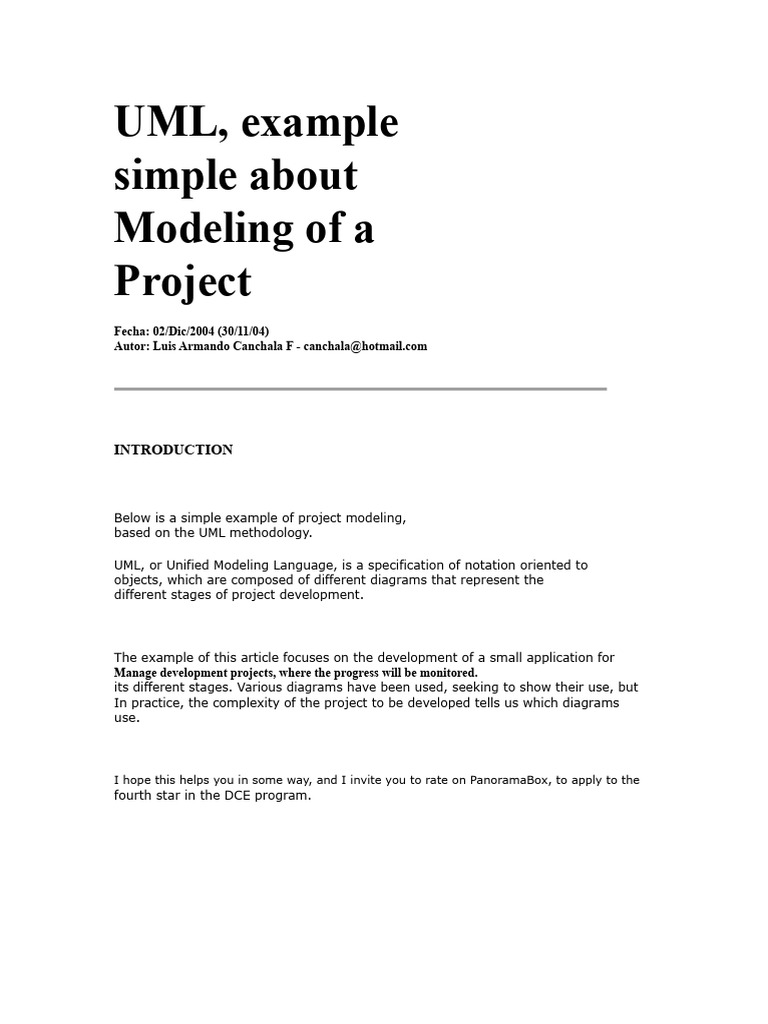 UML Project Management Modeling Guide | PDF | Unified Modeling Language ...