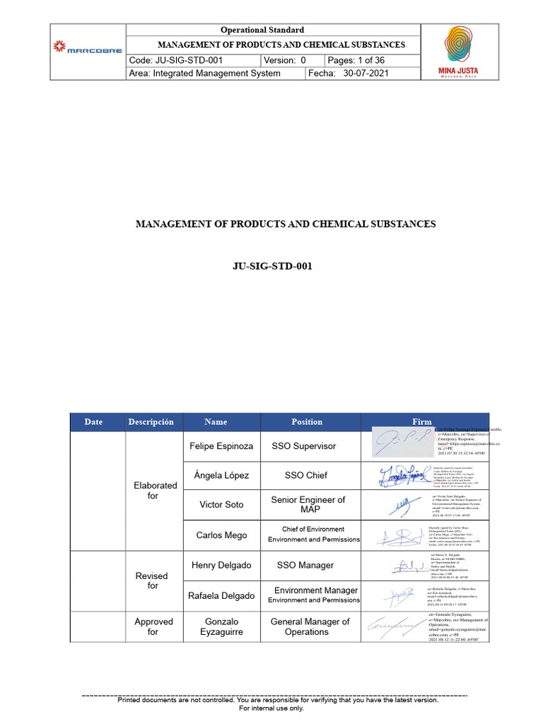 Chemical Substance Management Standards | PDF | Dangerous Goods ...