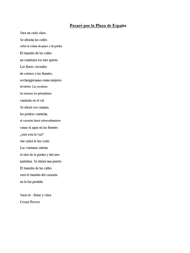 Pasaré por la Plaza de España | PDF