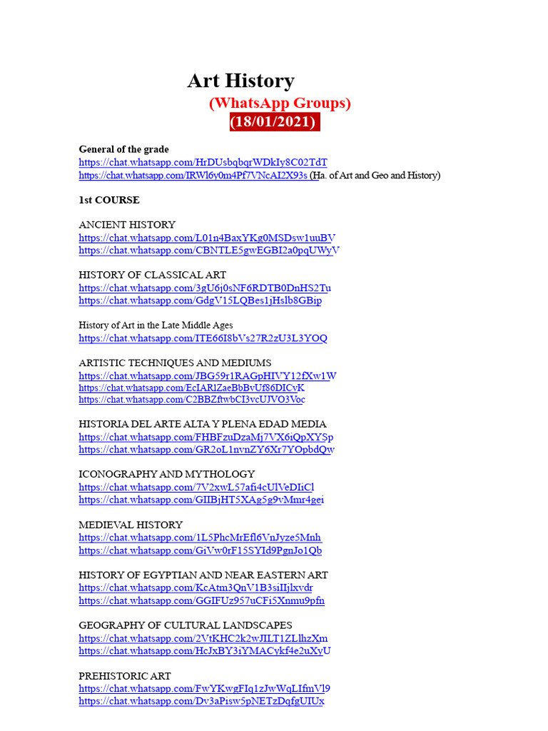 Art Degree Groups - Whatsapp | PDF | Art History | Museology