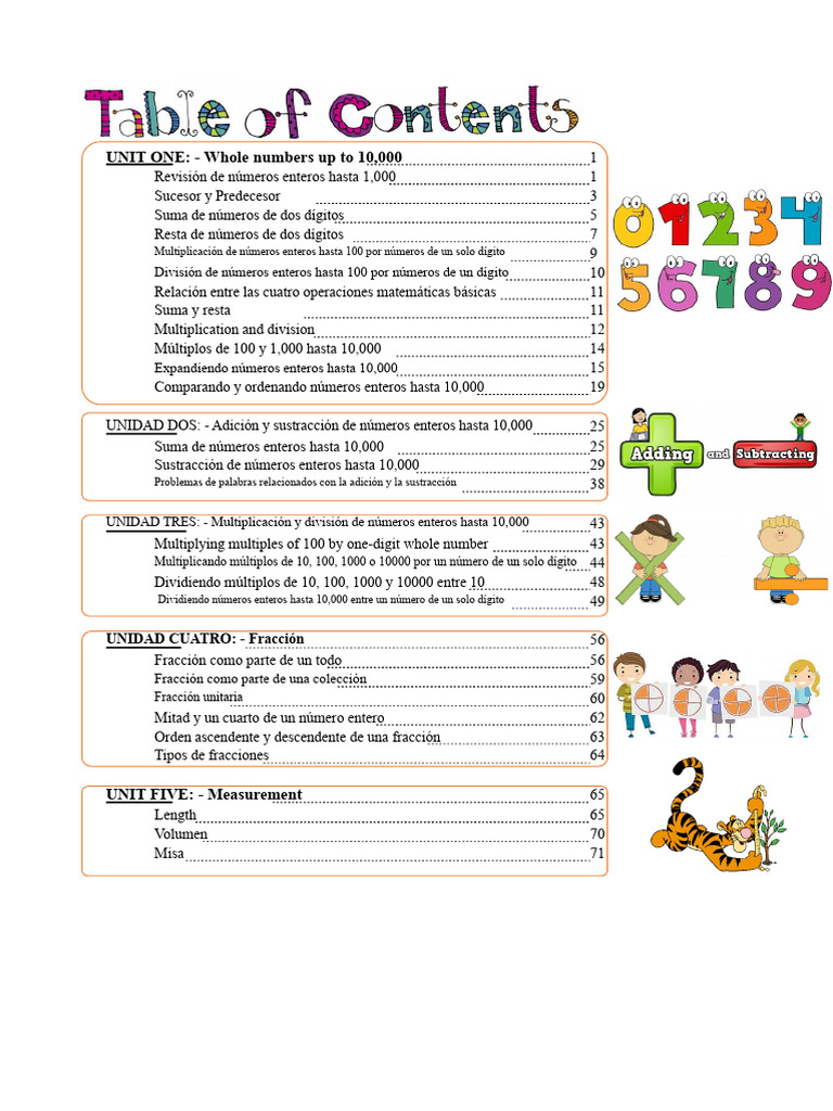 Libro de Texto de Matemáticas de Tercer Grado | PDF | Sustracción | Entero