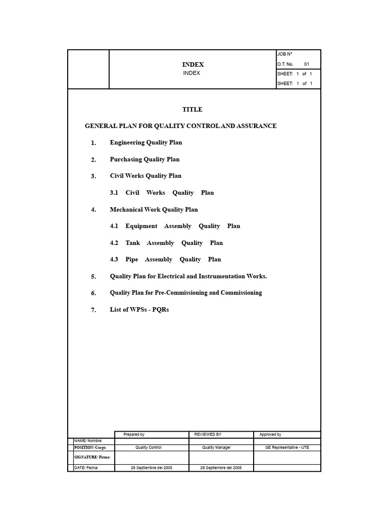 Quality Control and Assurance Plan | PDF | Verification And Validation ...