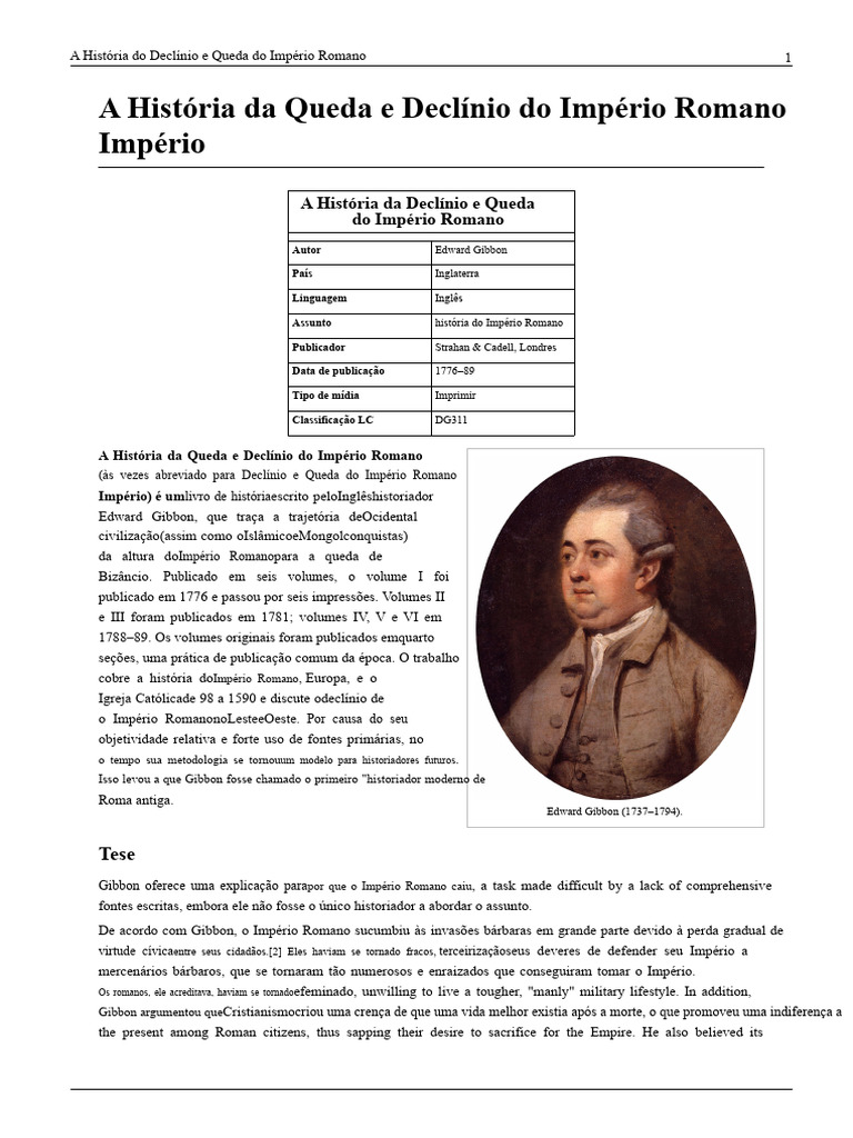 Declínio e Queda do Império Romano.pdf | PDF | Roma Antiga | A História do Declínio e Queda do ...