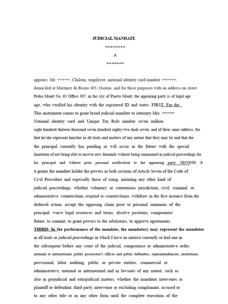 Judicial Mandate Model | PDF | Lawsuit | Legal Procedure