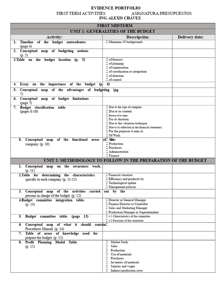 budget activities | PDF | Budget | Economies