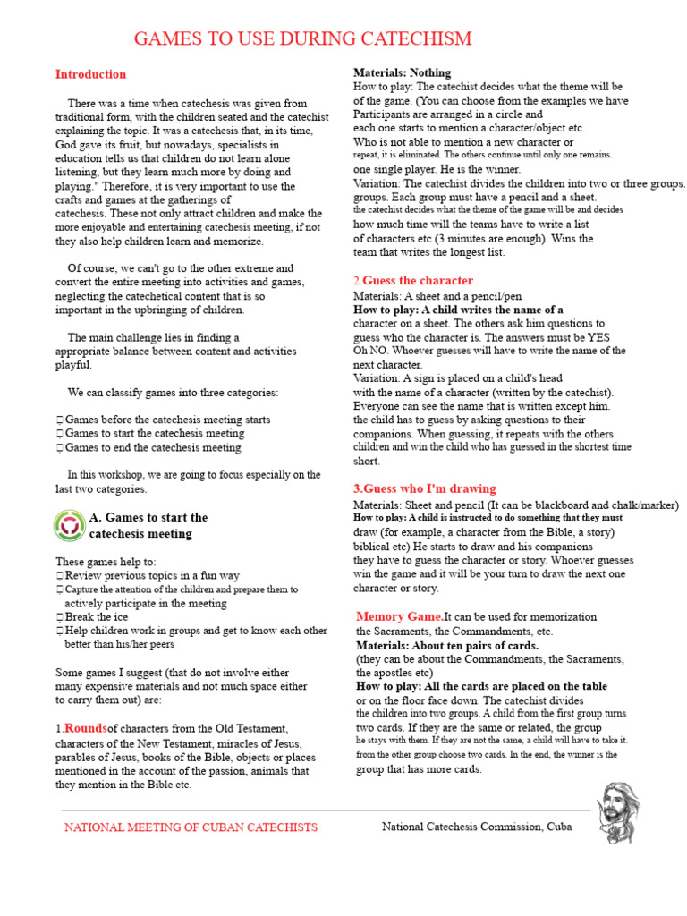 Games To Use During Catechesis | PDF | Catechism