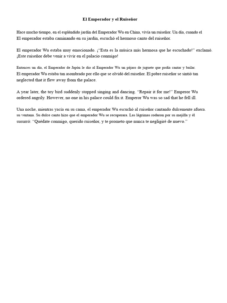 El Emperador y La Ruiseñor (Guion) | PDF