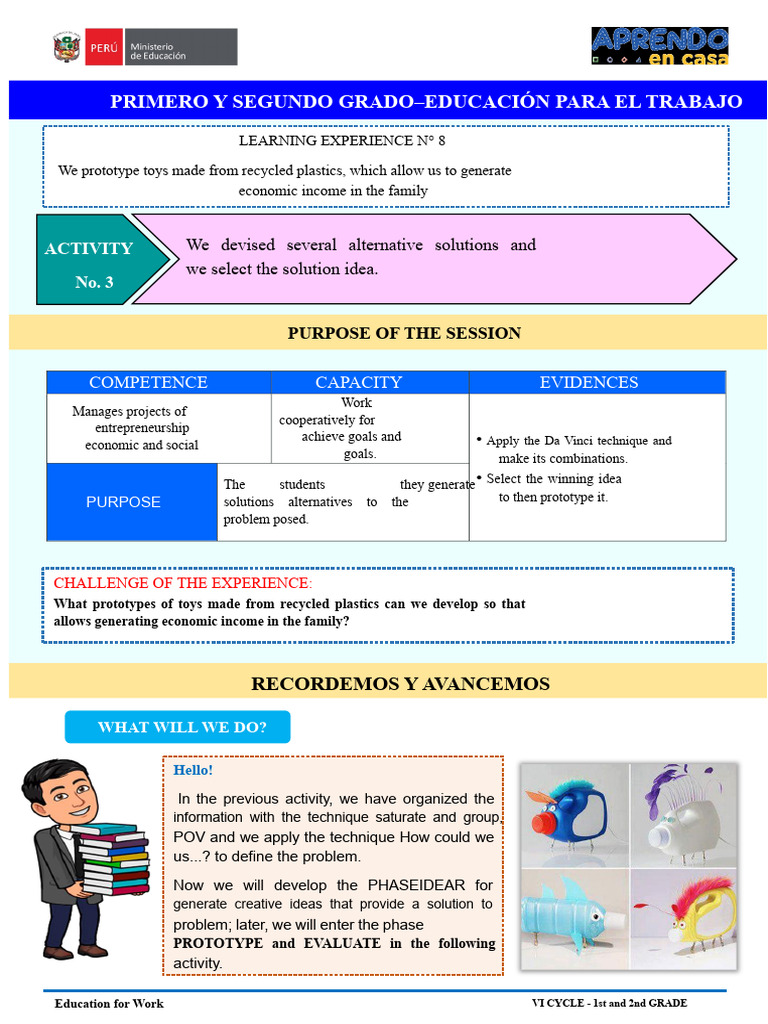 VIII LEARNING EXPERIENCE - ACT 3 - 1st and 2nd GRADE | PDF | Plastic ...