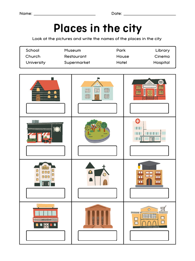 PLaces in City - Vocabulary | PDF