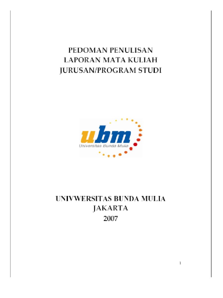 Format Laporan UBM | PDF