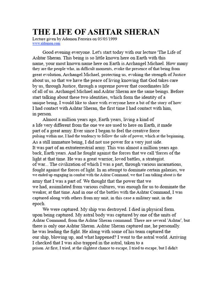 Understanding Ashtar Sheran's Legacy | PDF | Plane (Esotericism ...