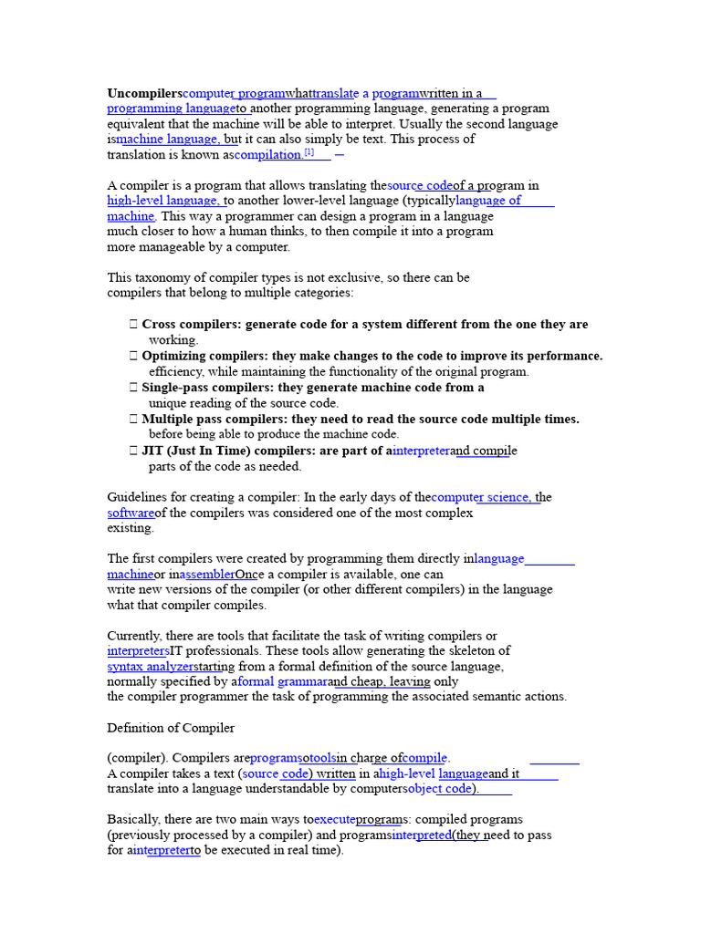 types of compilers | PDF | Compiler | Source Code