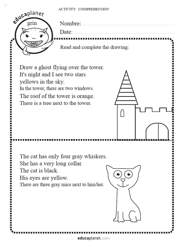 Reading Comprehension Halloween Drawing Eb | PDF