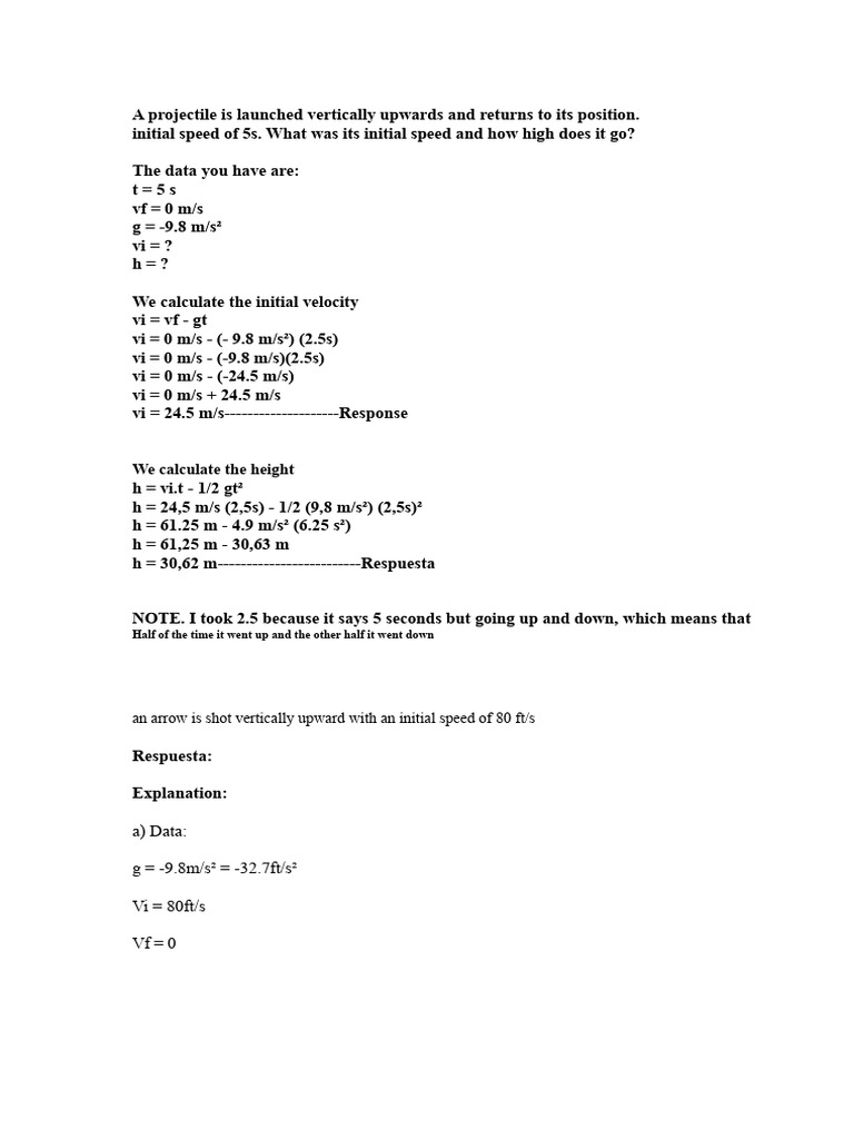 A projectile is launched vertically upward and returns to its position ...