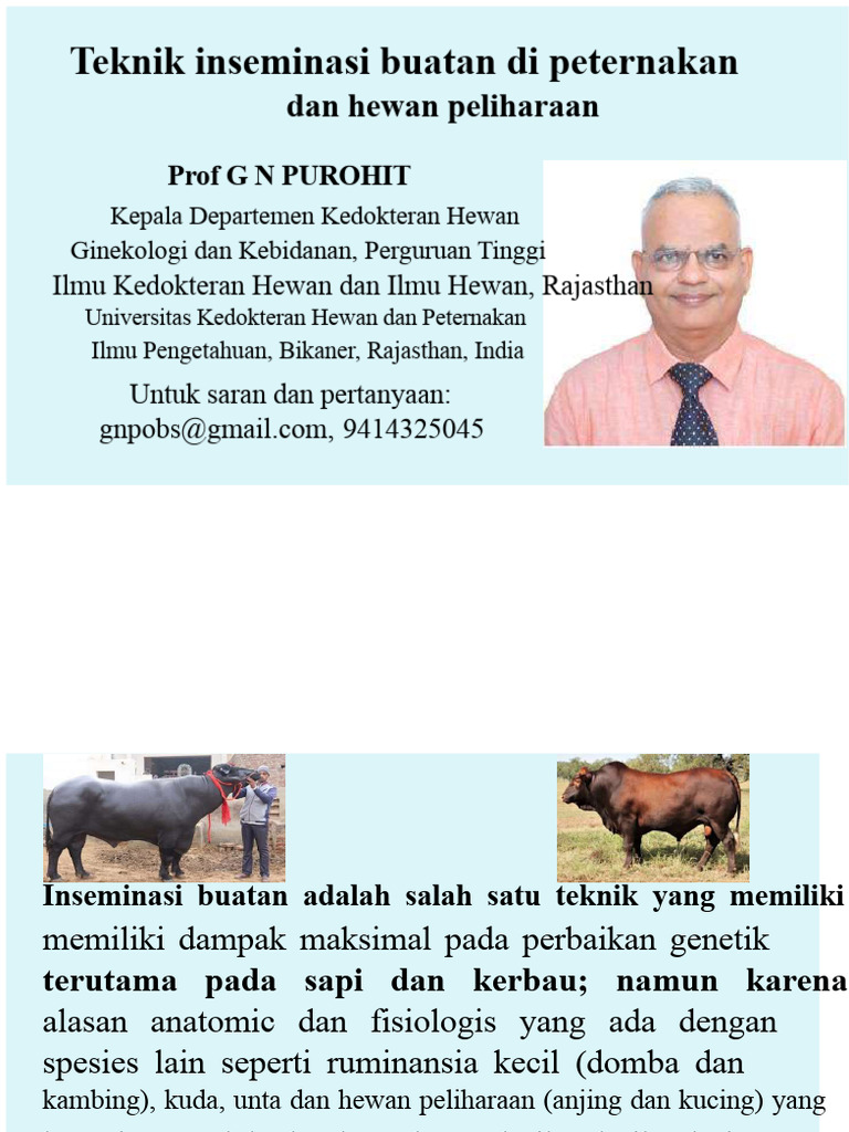 Teknik Inseminasi Buatan pada Hewan Ternak dan Hewan Peliharaan | PDF
