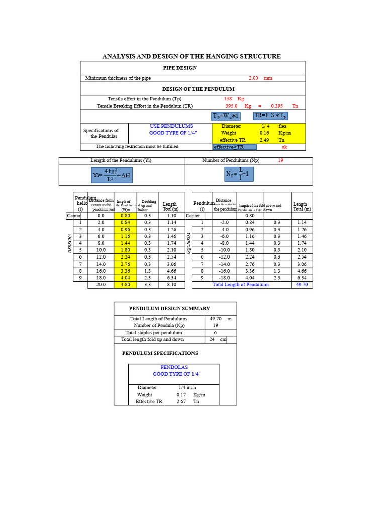 Pendulum and Hanging Structure Design | PDF | Pendulum | Mechanical ...