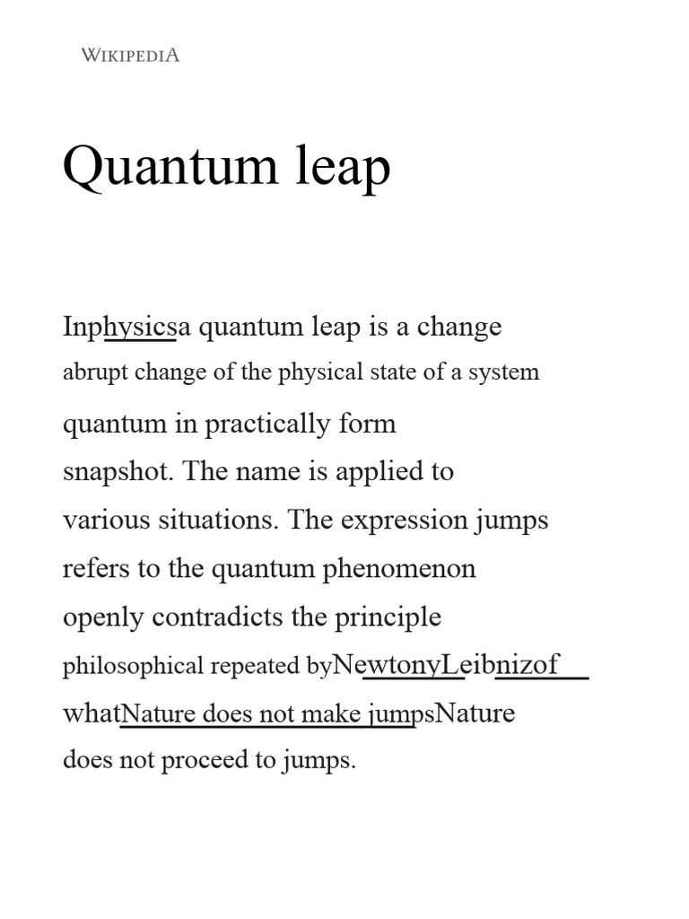 Quantum Leap | PDF