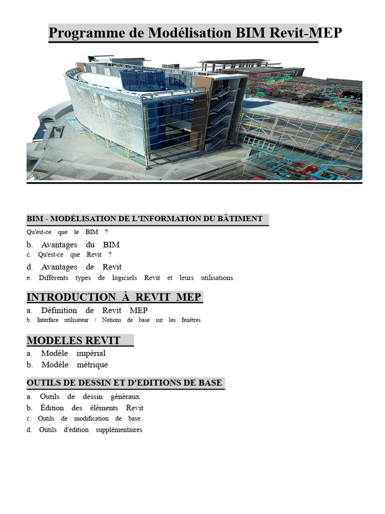 Guide Complet sur Revit MEP et BIM | PDF | Revit | Building information ...